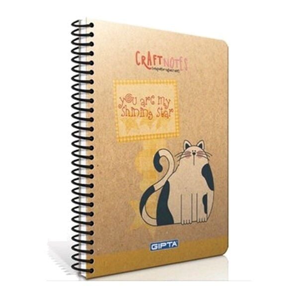 Gıpta Craft Notes A4 100 Yaprak Çizgili Spiralli Sert Kapaklı Defter